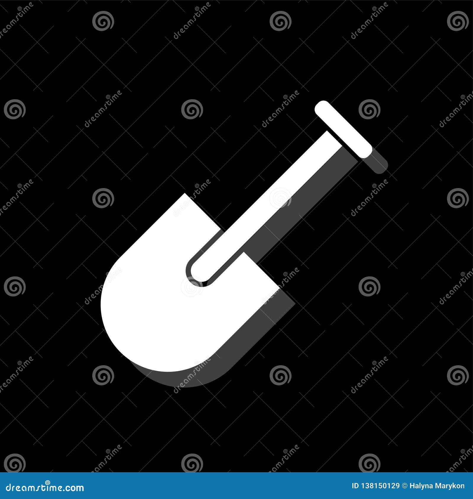 Mini Shovel icon flat stock illustration. Illustration of bulk - 138150129