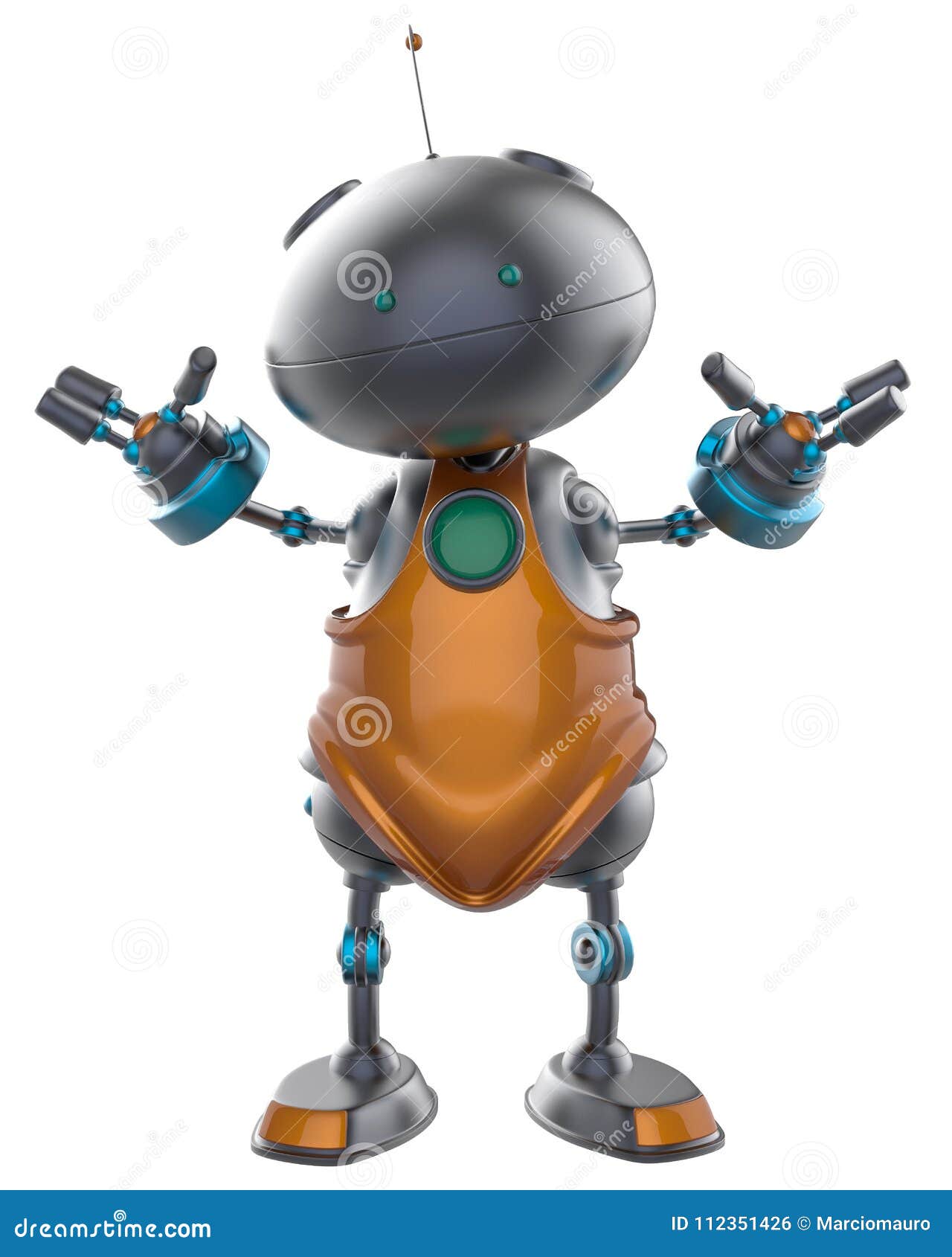Mini silver bot stock illustration. Illustration of humanoid - 112351426