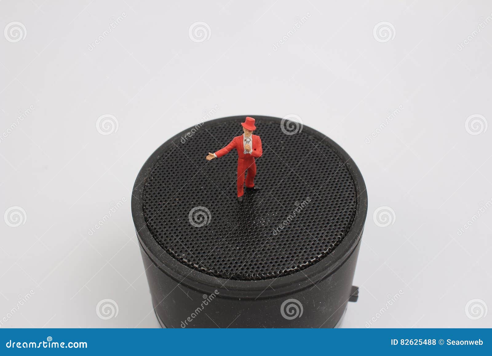Mini Singer with the Big Speaker Stock Photo - Image of chick ...