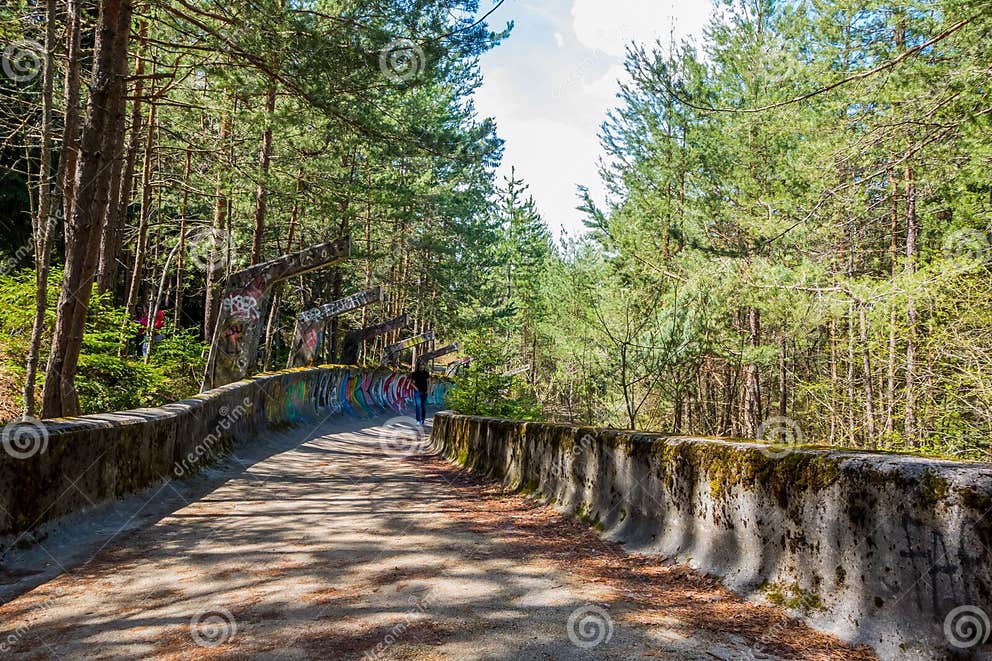 Mini Skateboard Ramp Fully Covered with Graffiti in the Middle of a ...