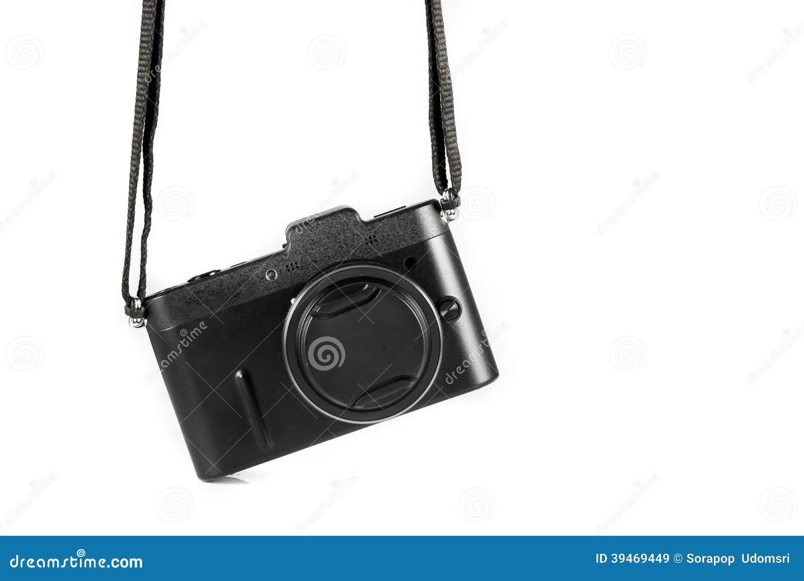 Mini SLR Black Camera Isolate Stock Image - Image of focus, singlelens ...