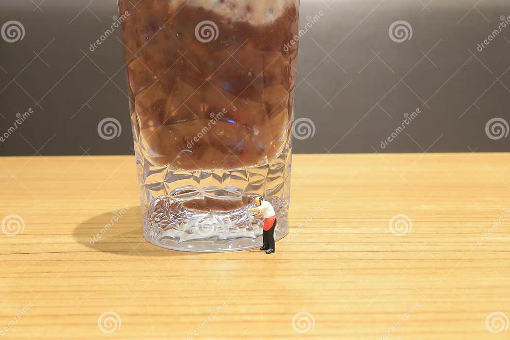 Mini of Small Bartender Figure with Drink Stock Photo - Image of suit ...