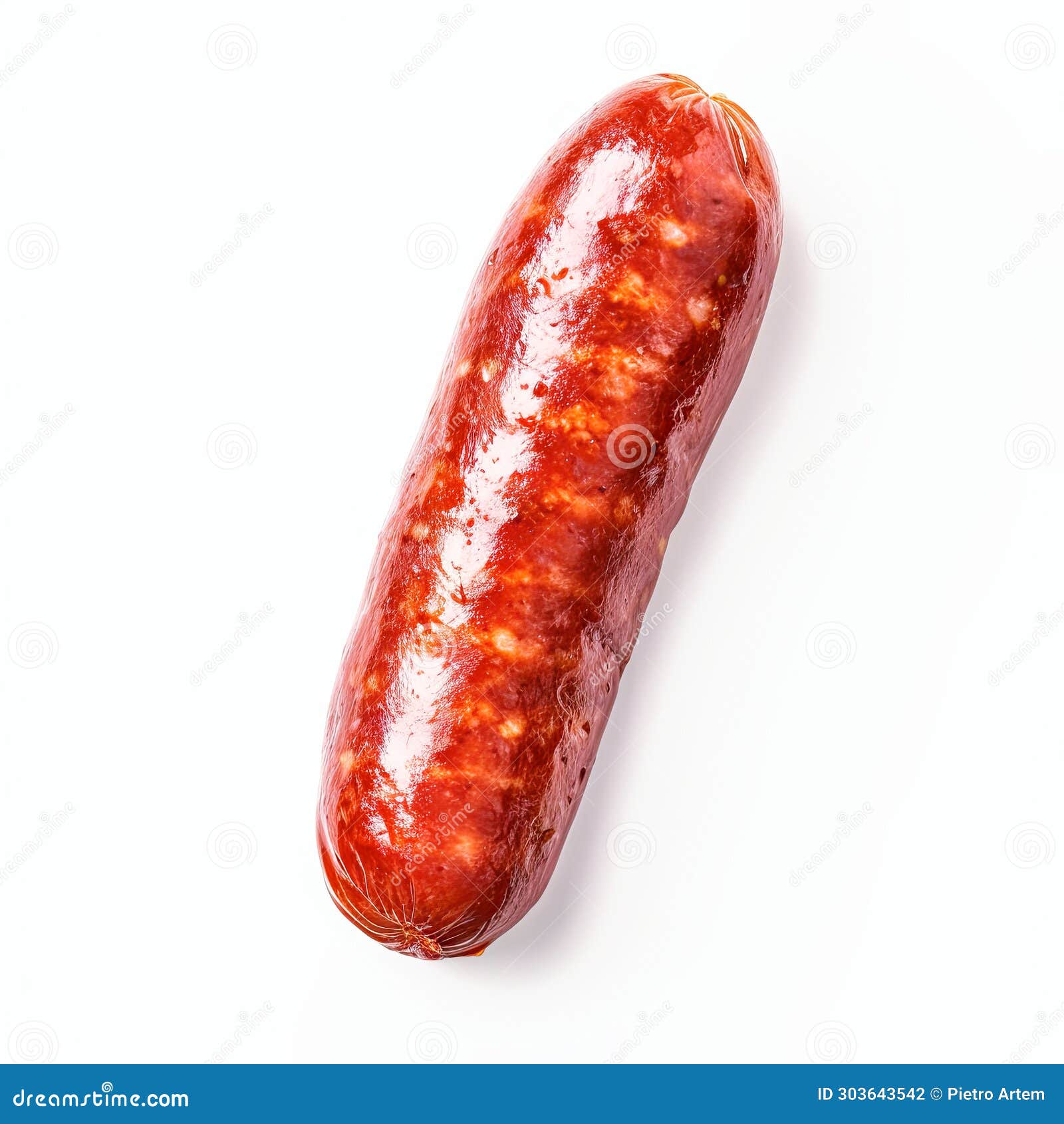 Mini Smoked Meat Sausage Isolated on White Top View Stock Illustration ...