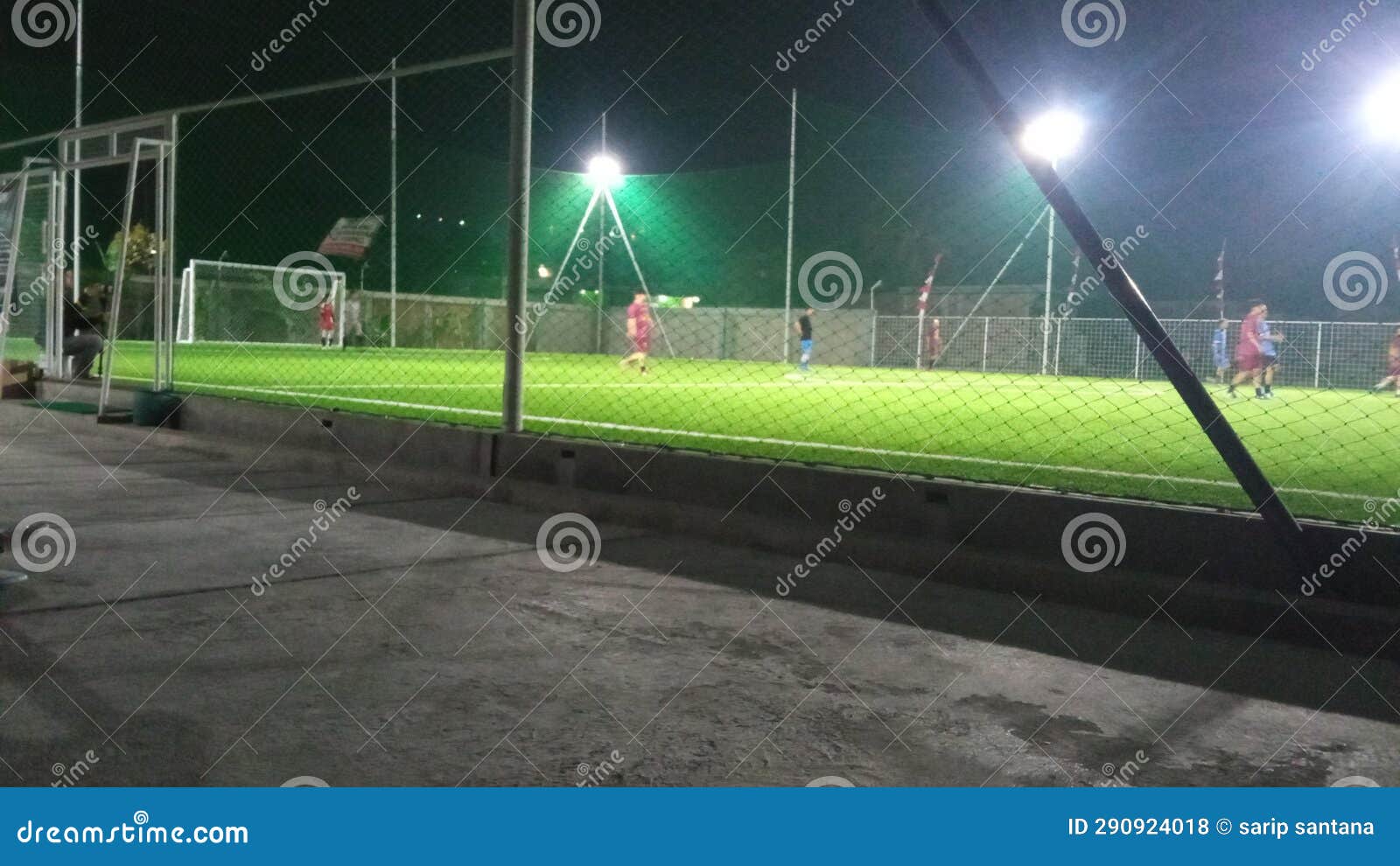 Mini Soccer Field at Night Match Stock Photo - Image of soccer, field ...