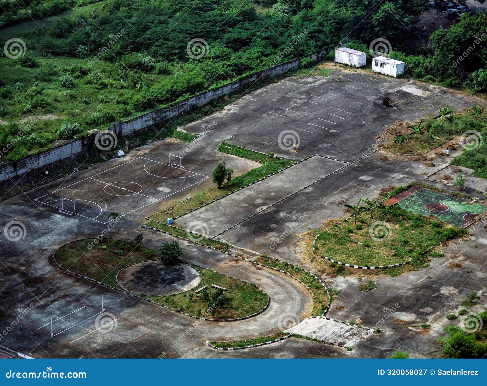 Mini Soccer Field from the Ruins of a Building Stock Image - Image of ...
