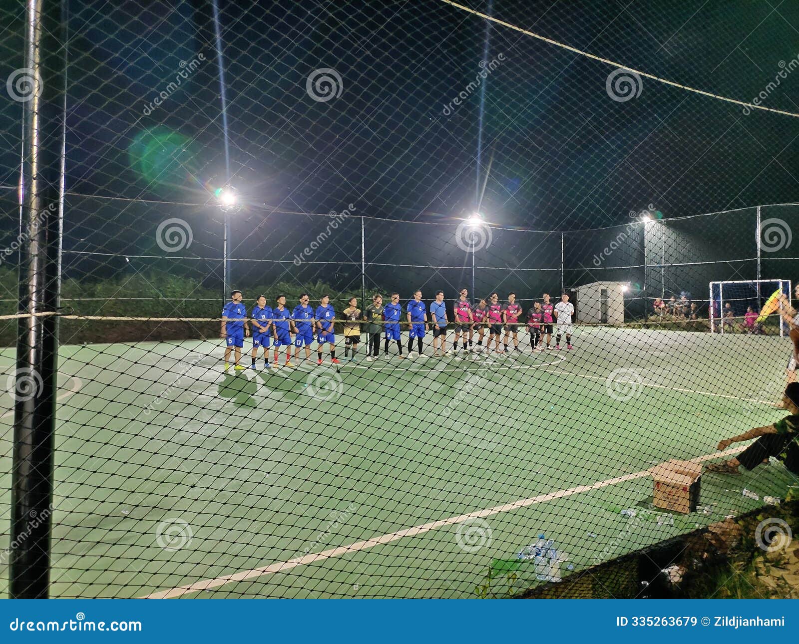 Mini Soccer Game at Night editorial stock image. Image of soccer ...