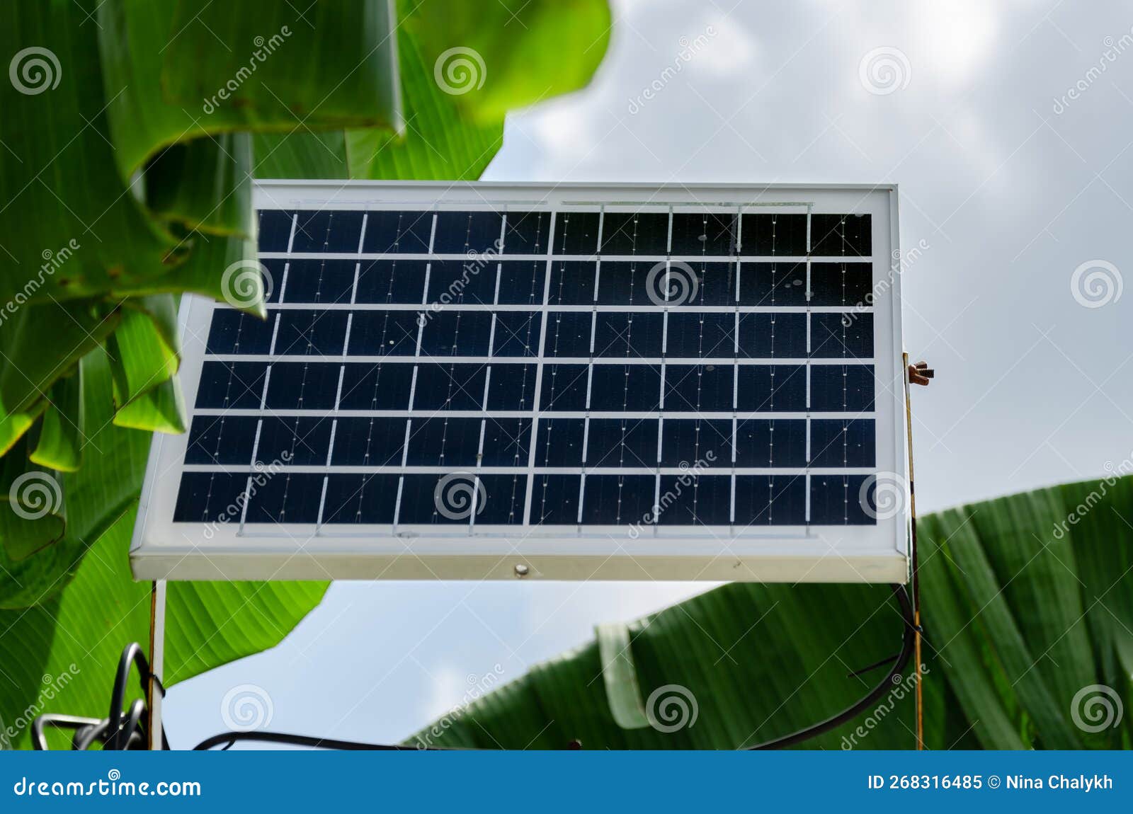 Mini Solar Battery Panel Outside. Concept: Saving Resources, Global ...