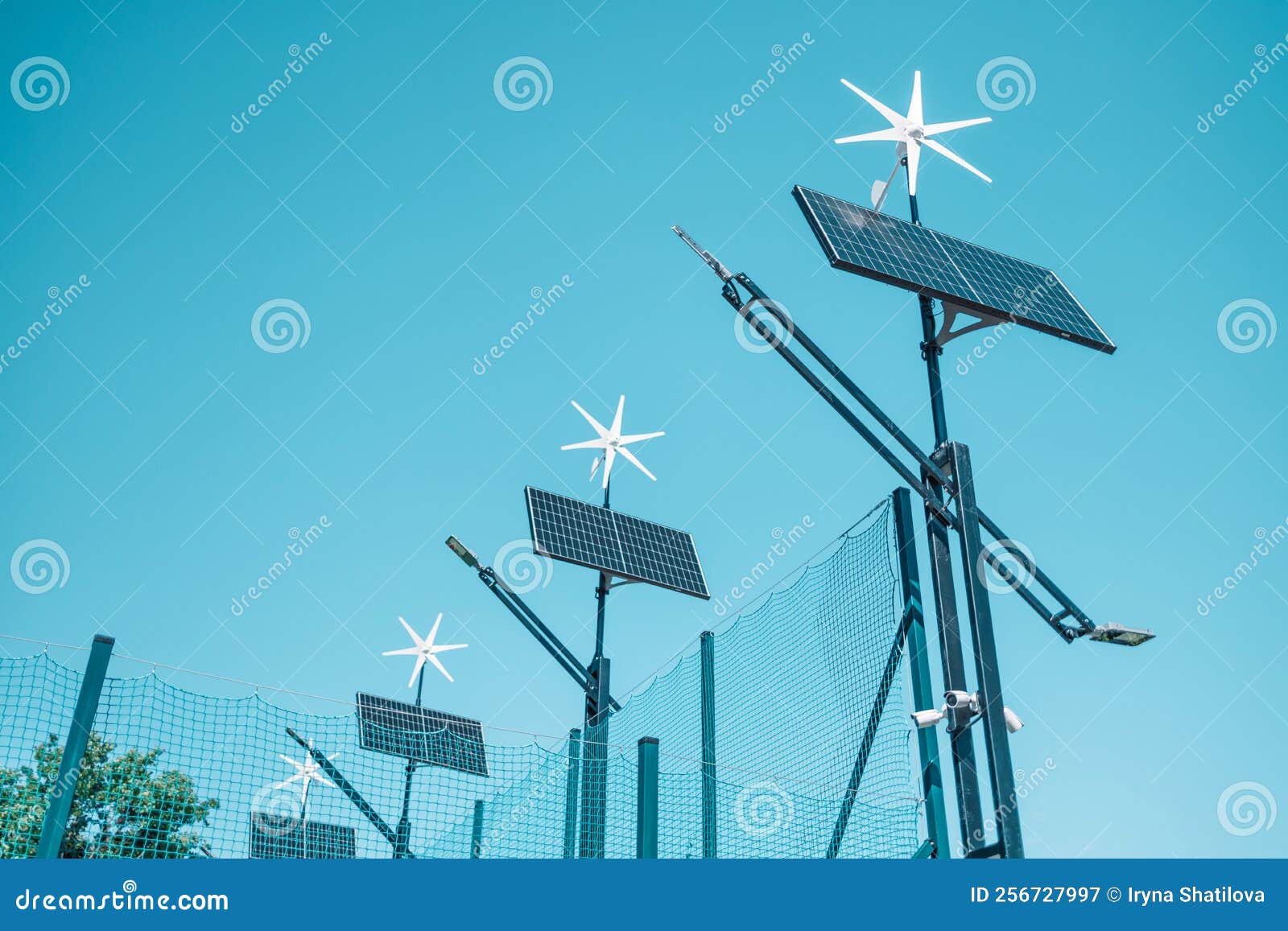 Mini Solar Cell PMini Solar Cell Panel Installed Outdoor. Blue Sky ...