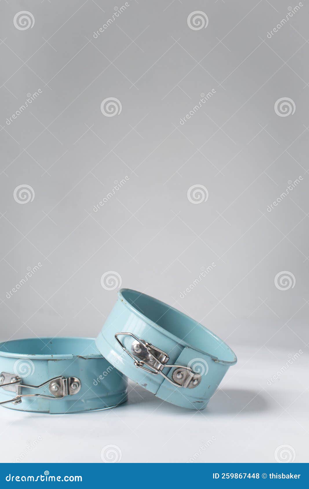 Mini Springform Baking Pans, Blue Pastel Baking Pans Stock Photo ...