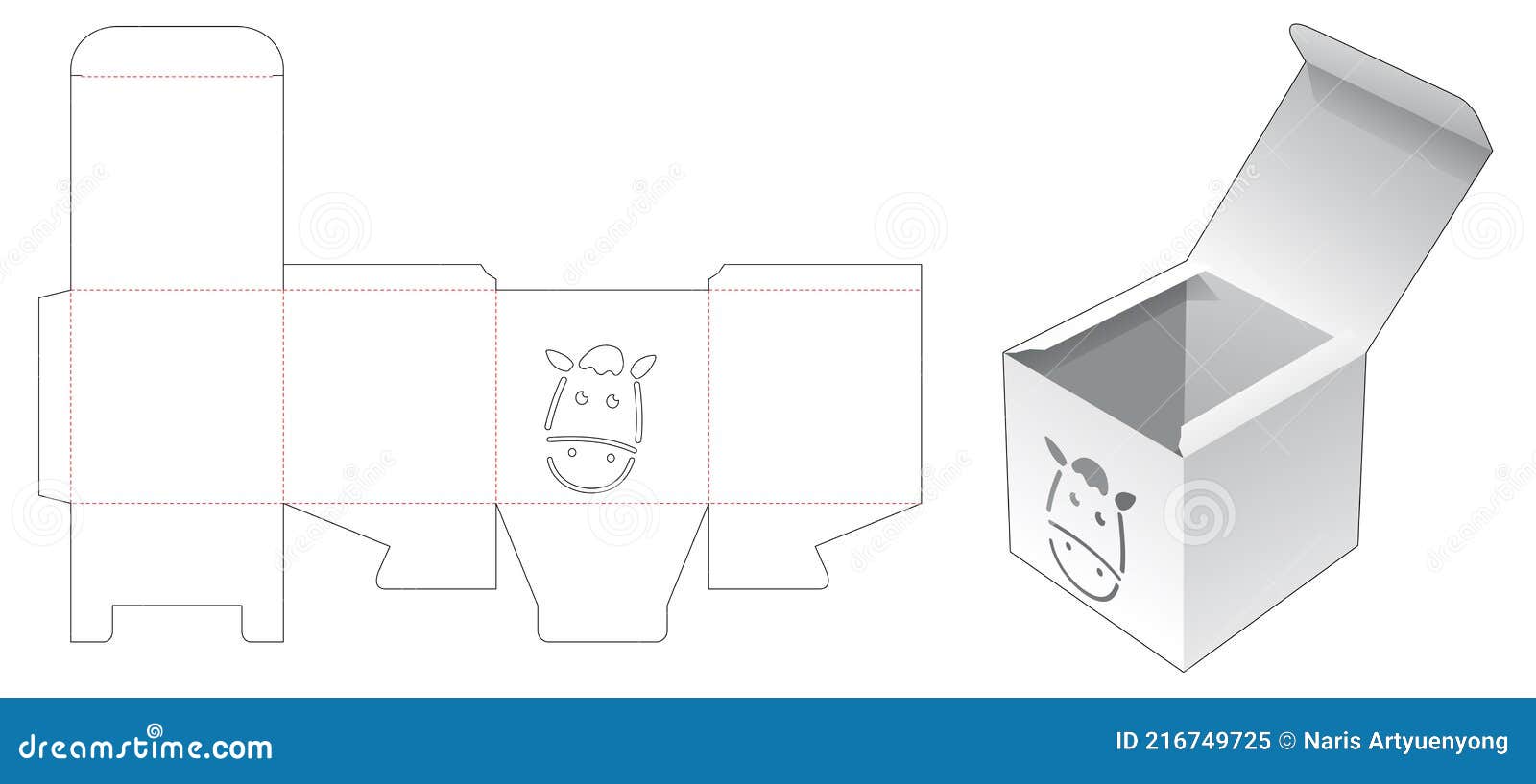 Mini Square Box with Horse Stencil Die Cut Template Stock Vector ...