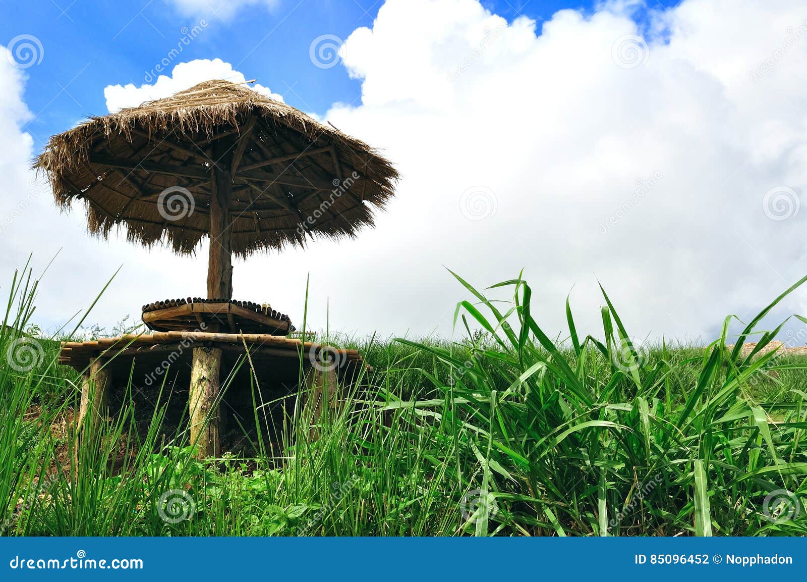 Mini Straw Hut on a Mountain Stock Photo - Image of village, tropical ...