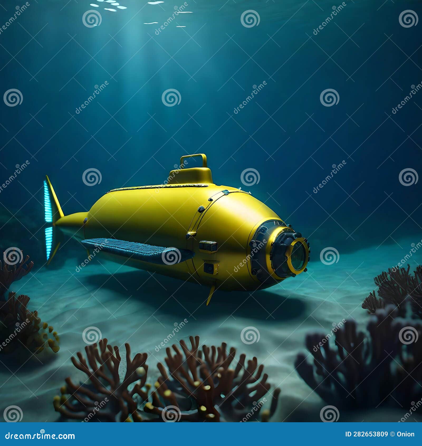 Mini Submarine Exploring the Bottom - Ai Generated Image Stock ...
