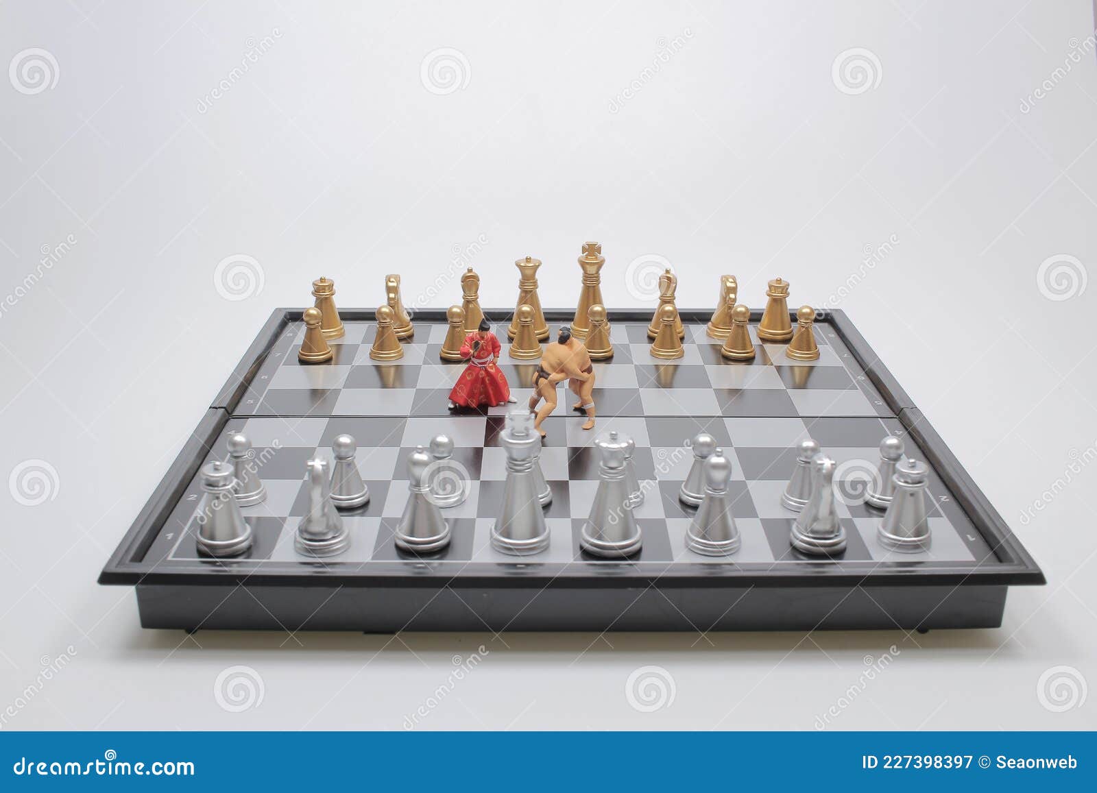 A Mini Sumo on the Chess Board Game Stock Image - Image of challenge ...