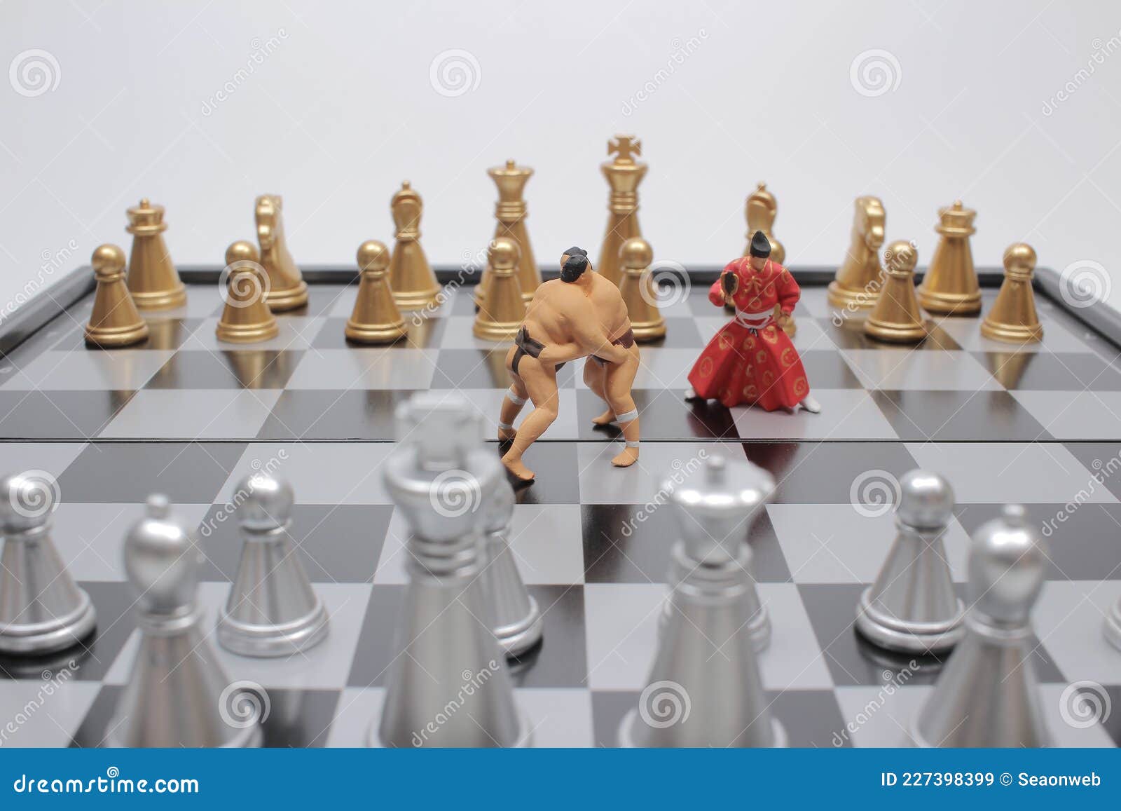 A Mini Sumo on the Chess Board Game Stock Image - Image of success ...