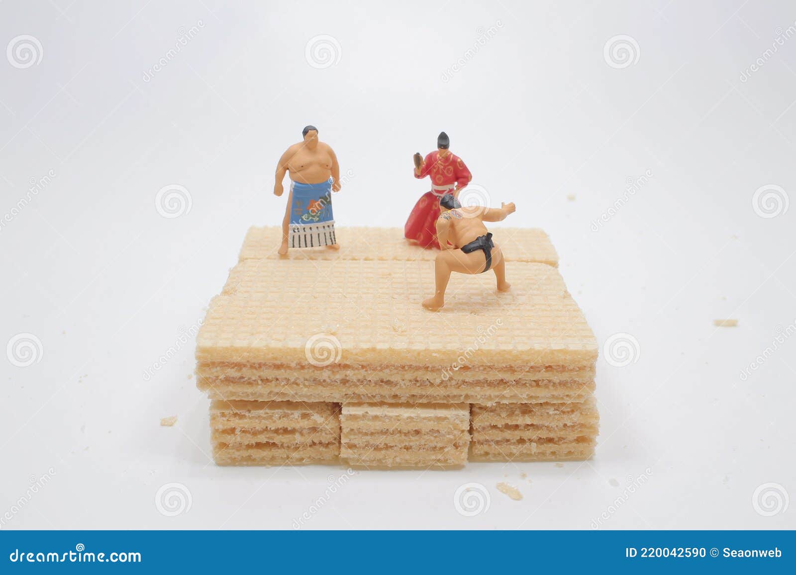 A Mini Sumo Fighters Figth on the Waffle Stock Photo - Image of japan ...