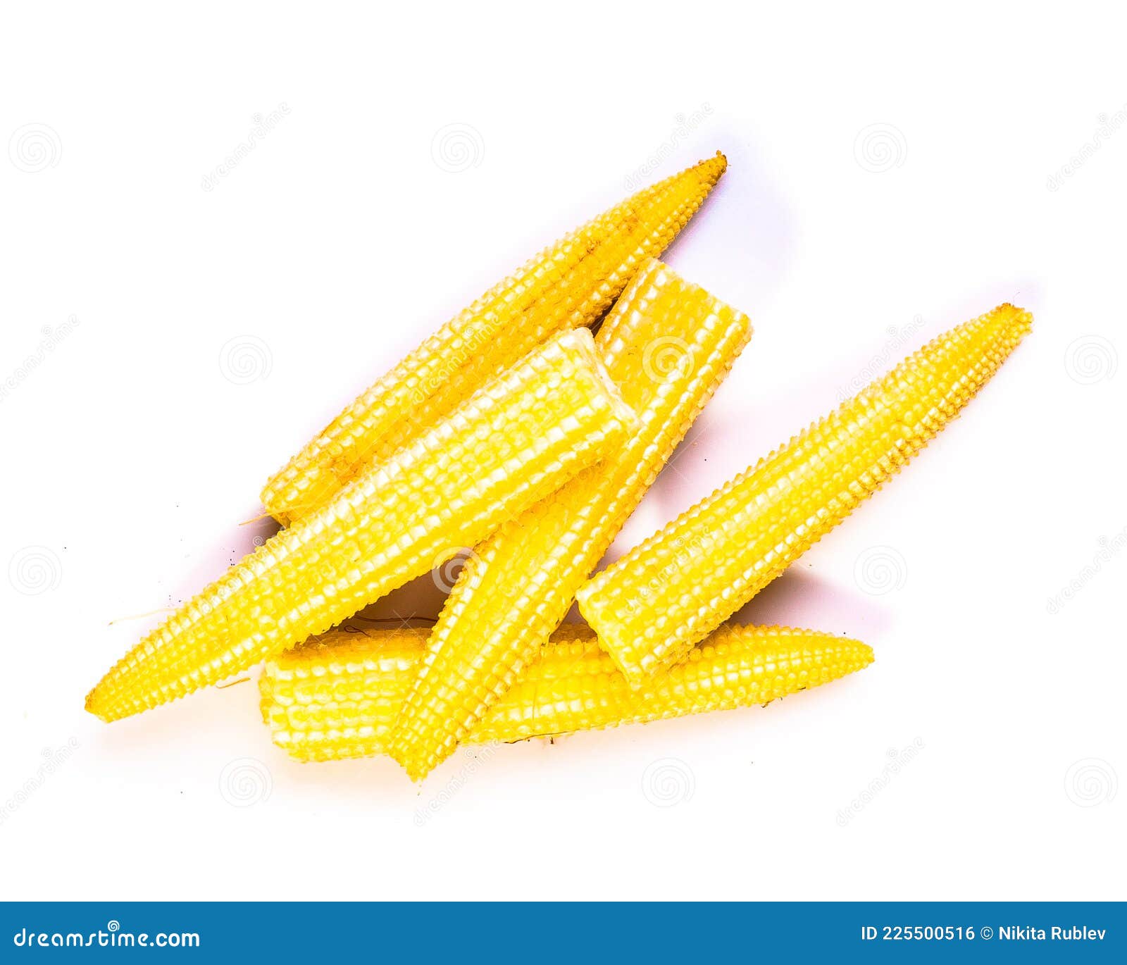 Mini Sweetcorn Isolated on White Stock Photo - Image of organic, bean ...