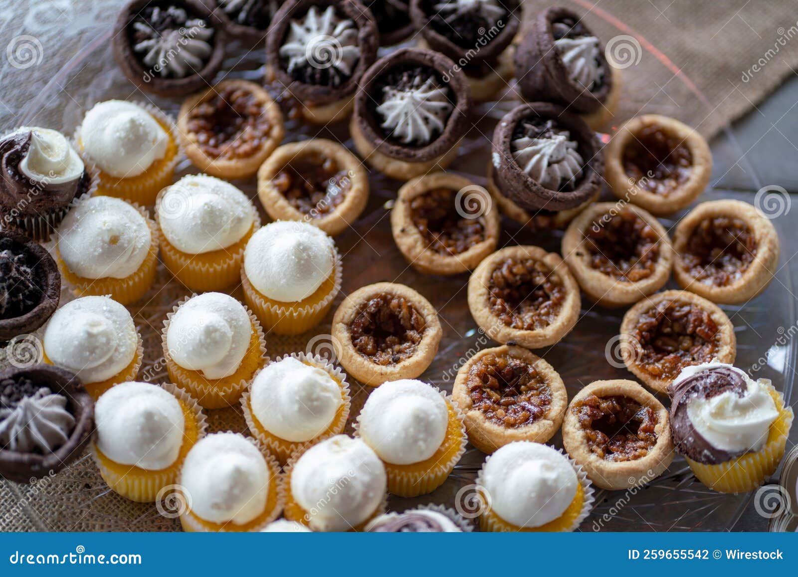 Mini Sweets on the Table with Decorations Stock Photo - Image of ...