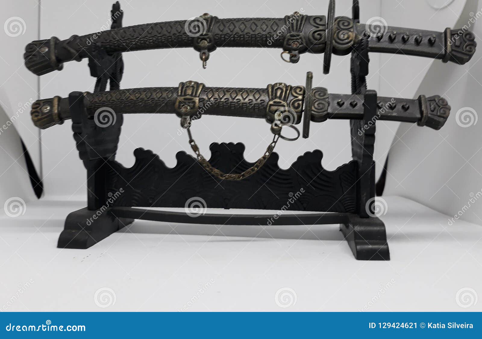 Mini Swords Displayed on a Display Stock Image - Image of swords, metal ...