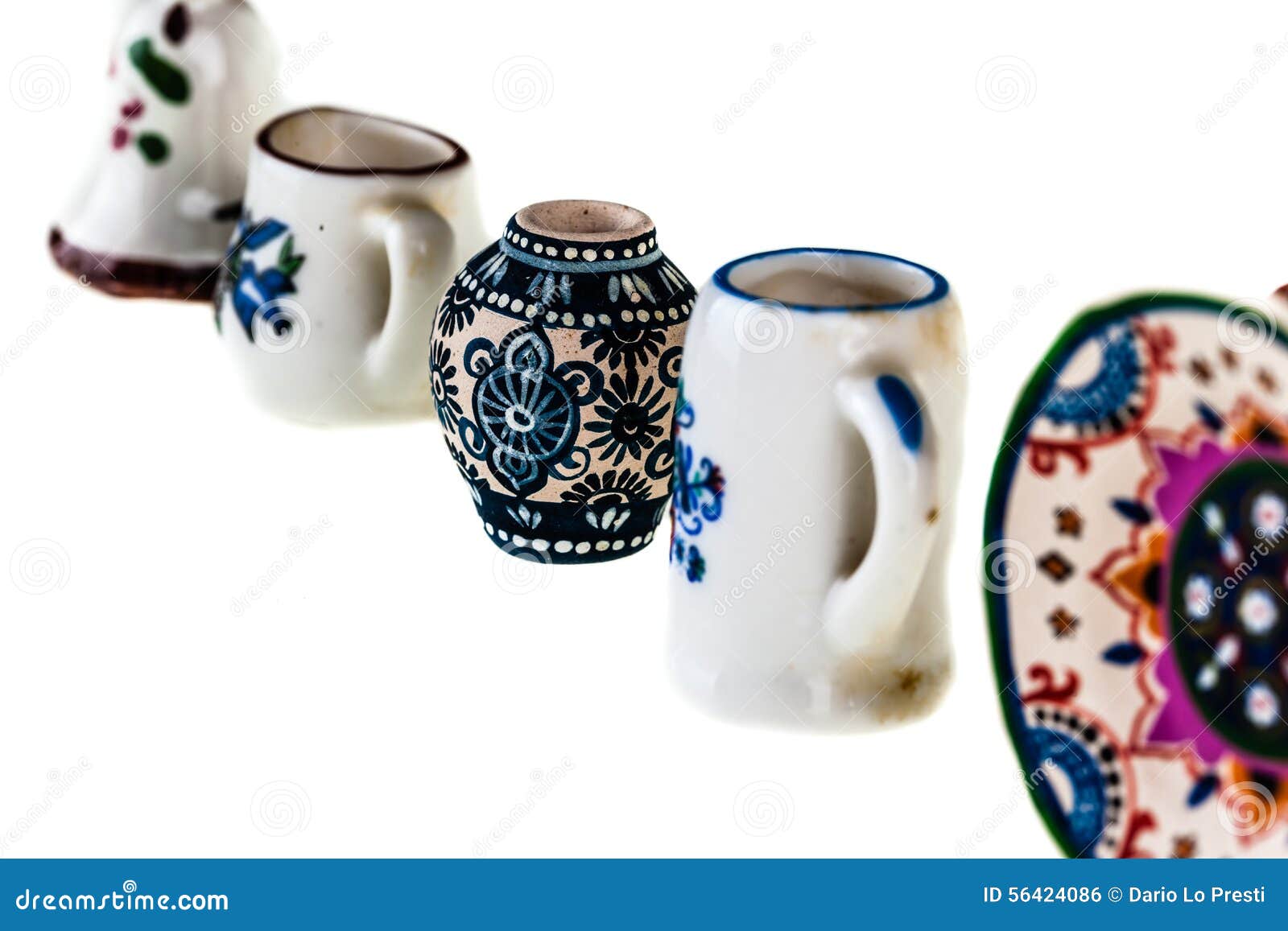 Mini tableware row stock photo. Image of pots, miniature - 56424086