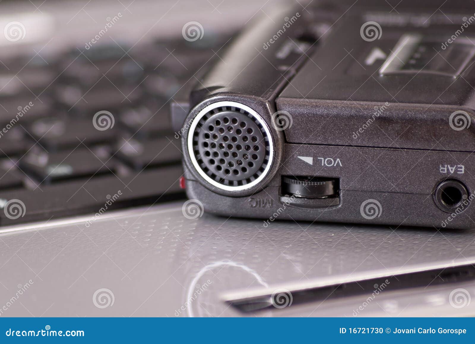 Mini Tape Recorder Microphone Stock Photo - Image of memo, meetings ...