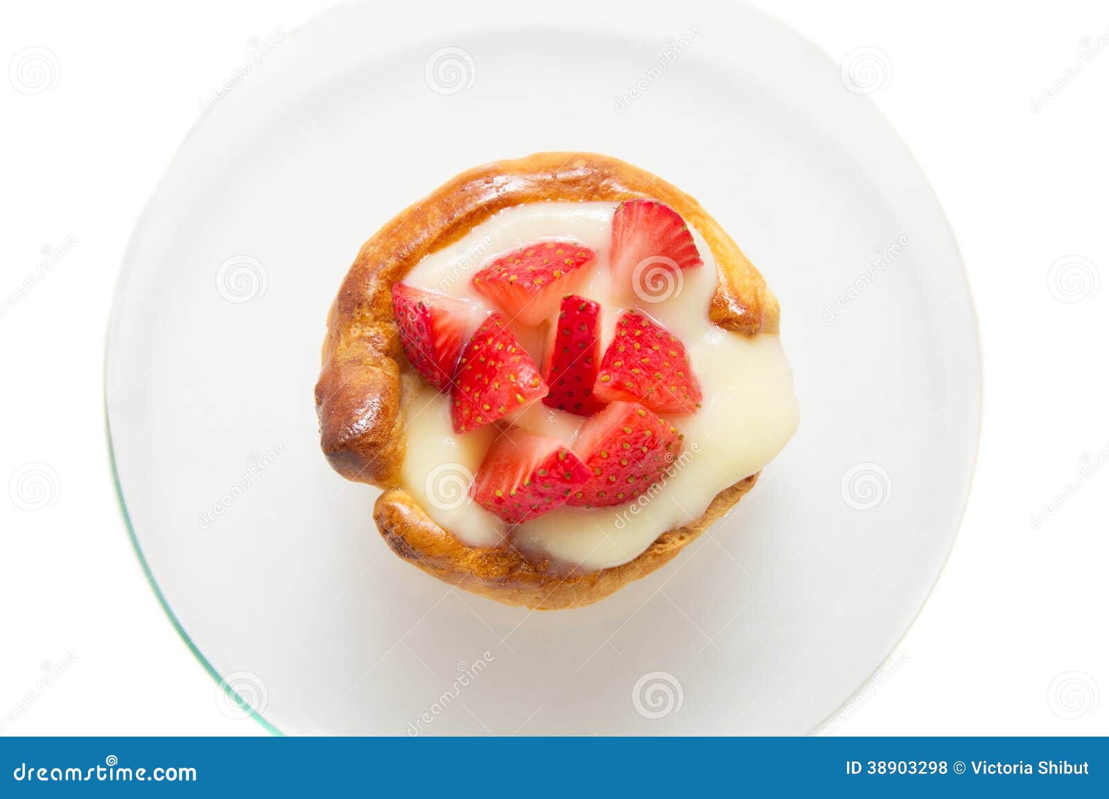 Mini Tart with Custard and Strawberry, Isolated Stock Photo - Image of ...