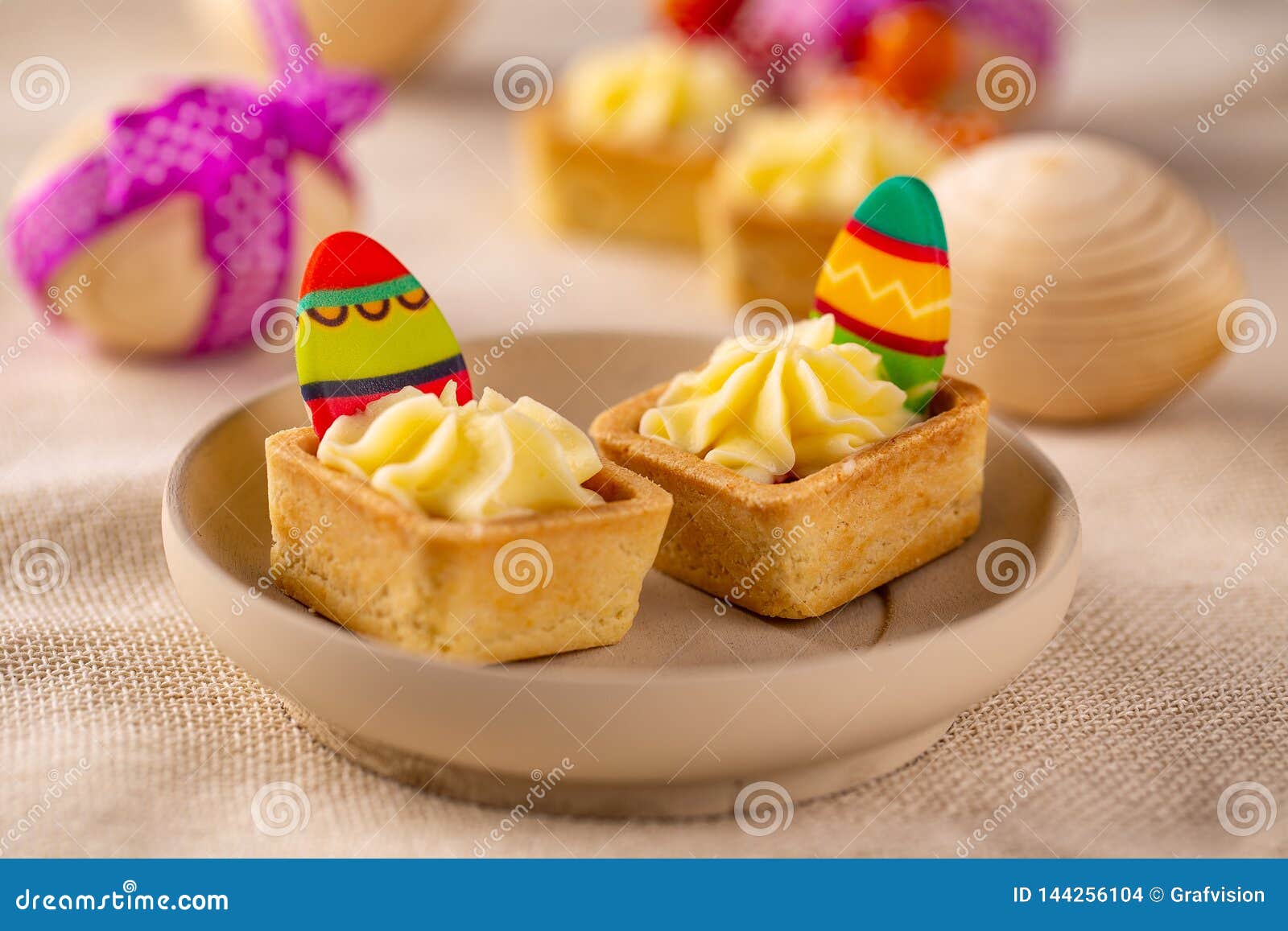 Mini Tartlets with Cheese Cream Stock Photo - Image of tasty, food ...