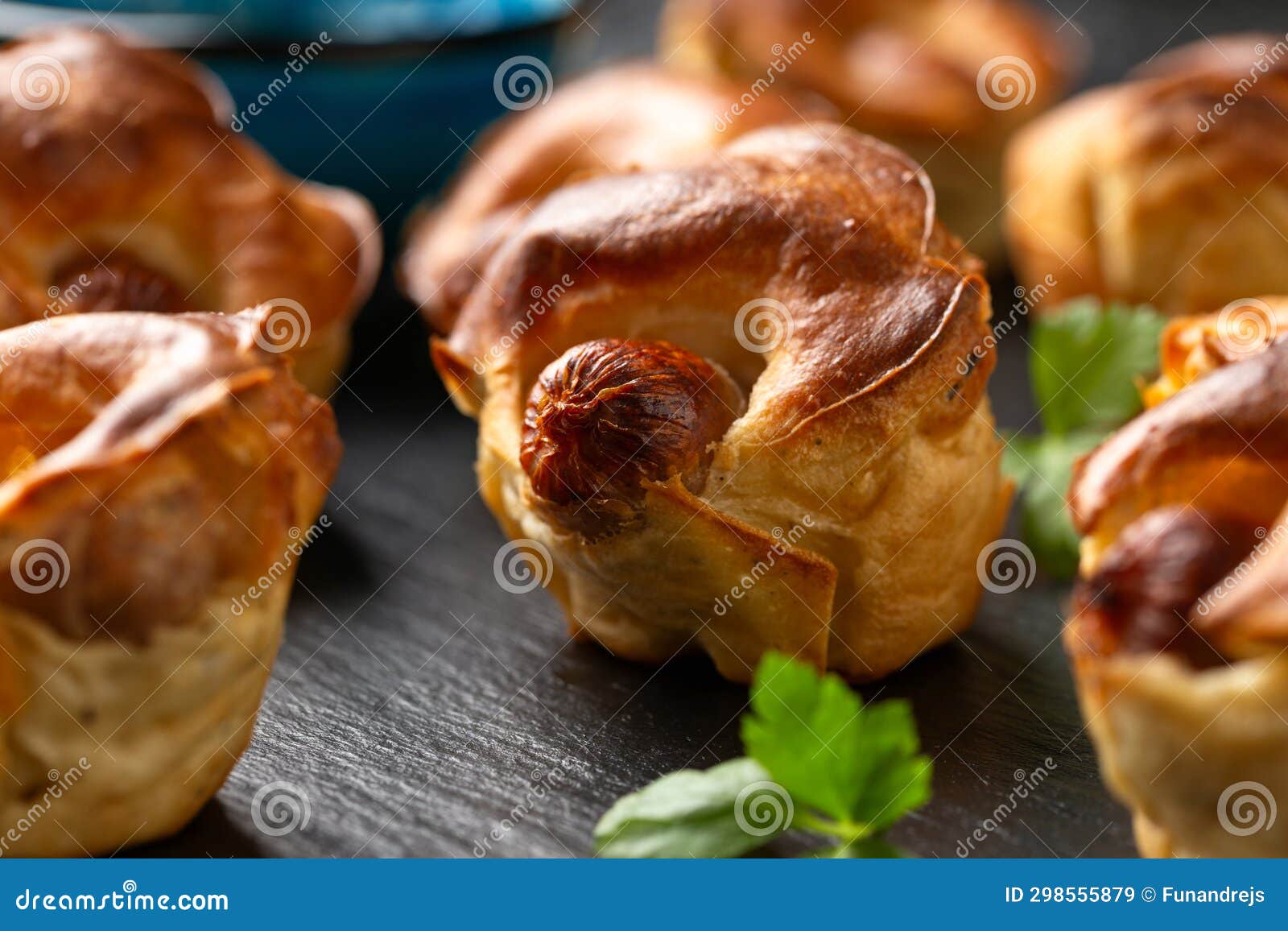 Mini Toad in the Hole, Baked Sausages in Yorkshire Pudding with Gravy ...