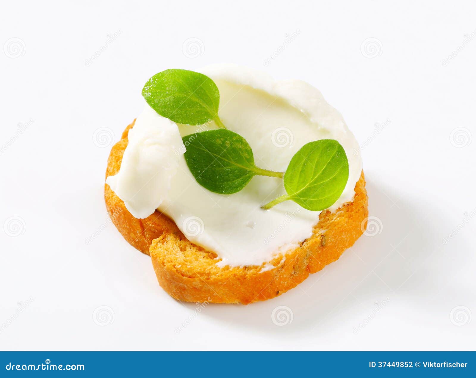 Mini Toast with Cream Cheese Stock Photo - Image of cheese, closeup ...