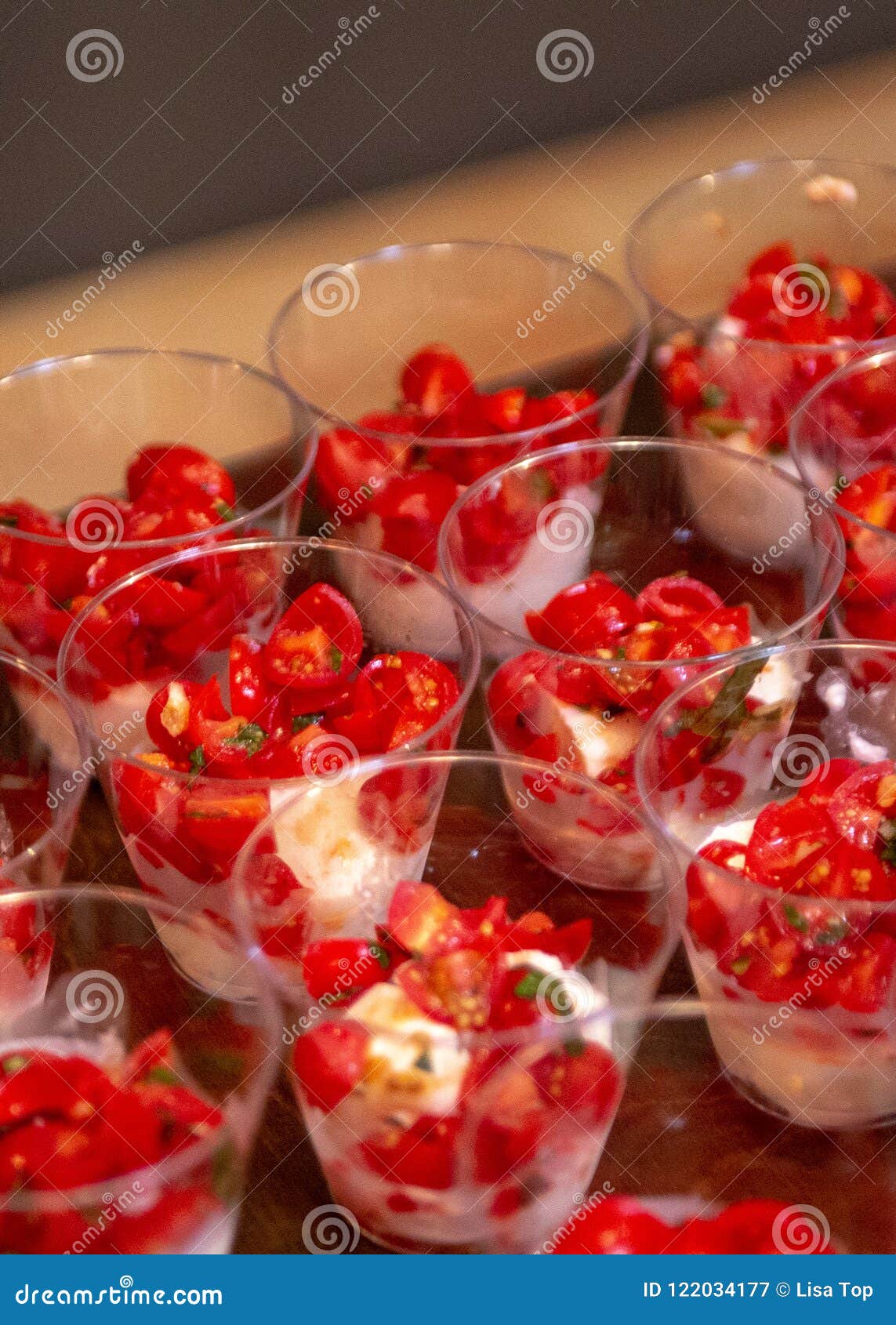Mini tomato caprese cups stock image. Image of ricotta - 122034177