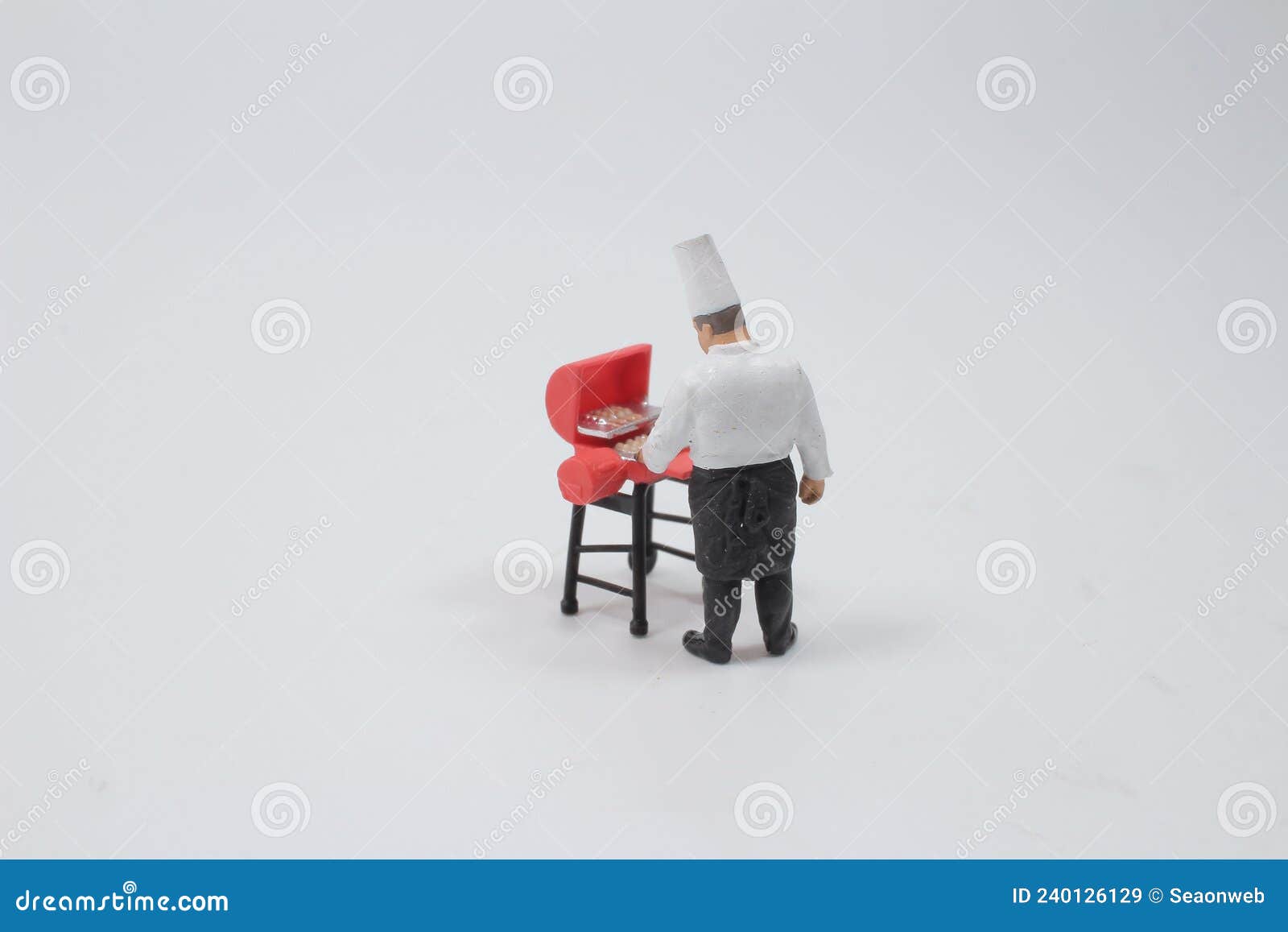 Mini Toy Cook Chef Figure. Isolated Cook Chef Stock Image - Image of ...