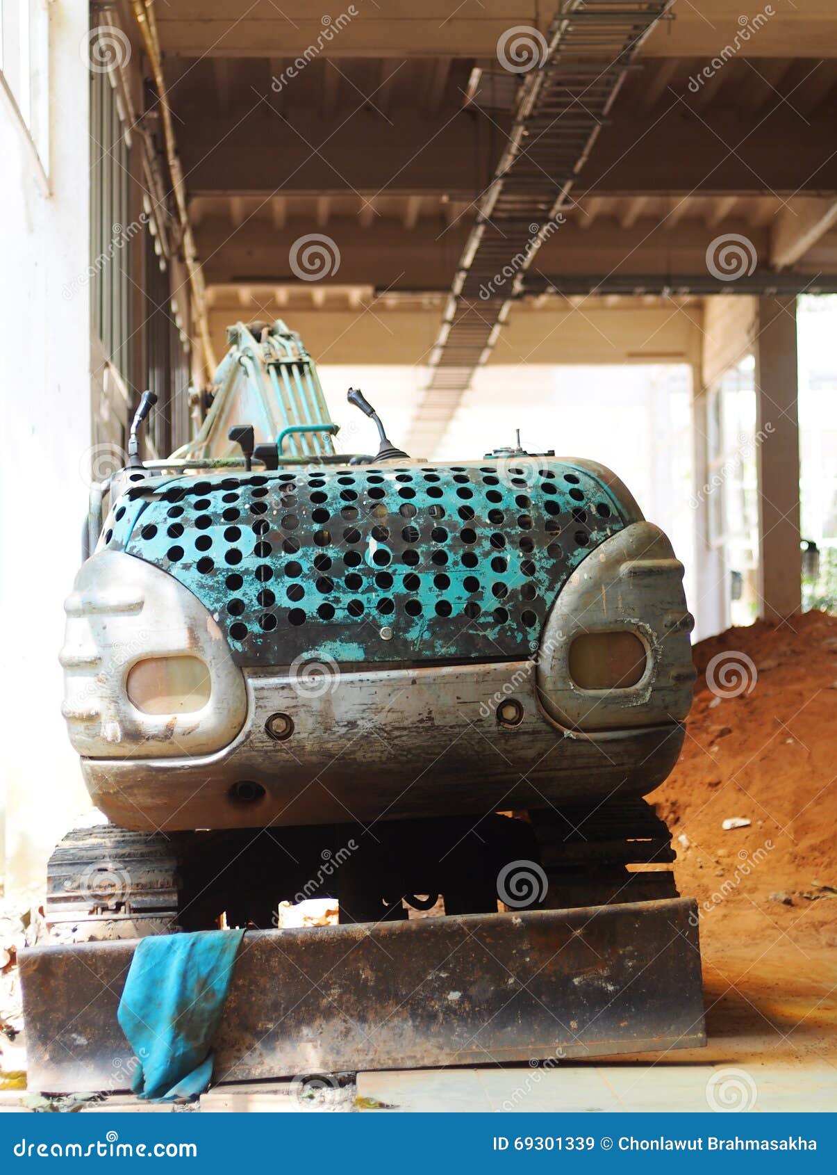 Mini Tractor on Construction Site Stock Image - Image of mini ...