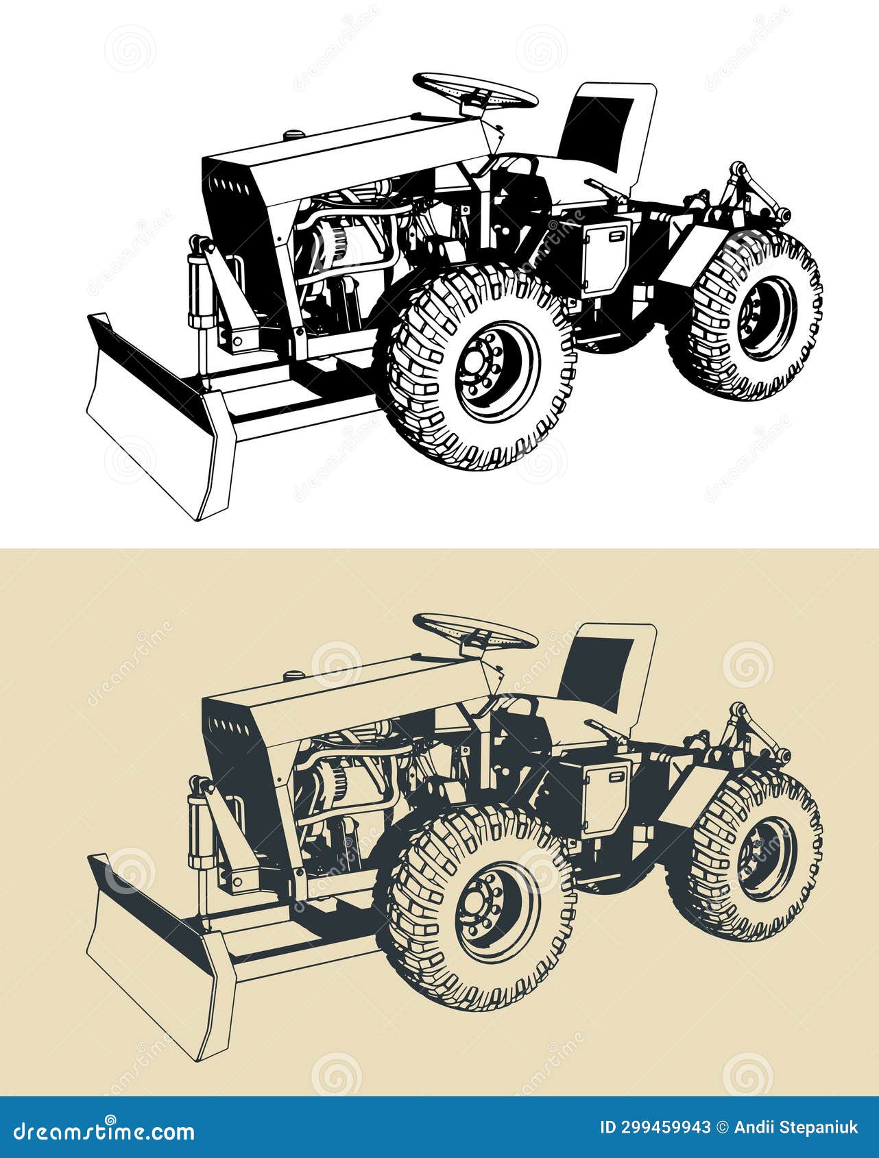 Mini tractor stock vector. Illustration of symbol, agriculture - 299459943