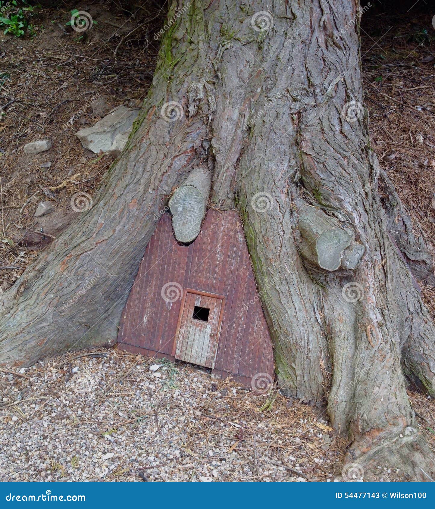 A Mini Tree Root House stock image. Image of door, house - 54477143