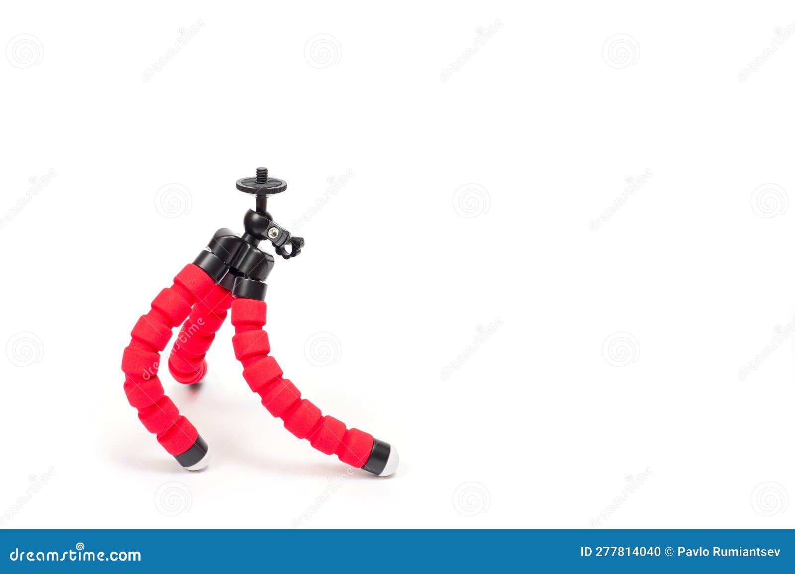 Mini Tripod with Flexible Red Legs and Mobile Phone Holder Stock ...