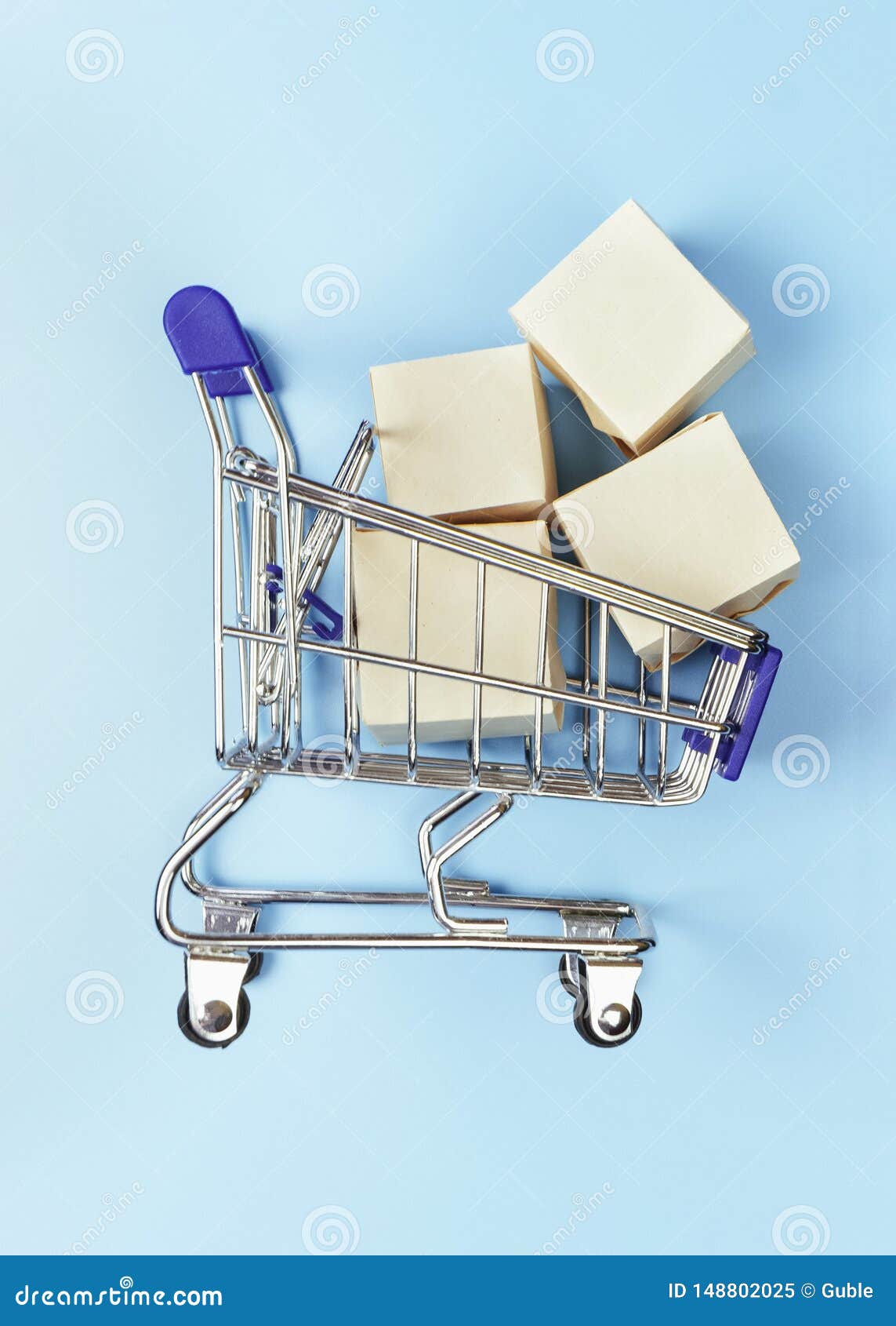 Mini Trolley with Boxes. the Concept of on the Internet Store and ...