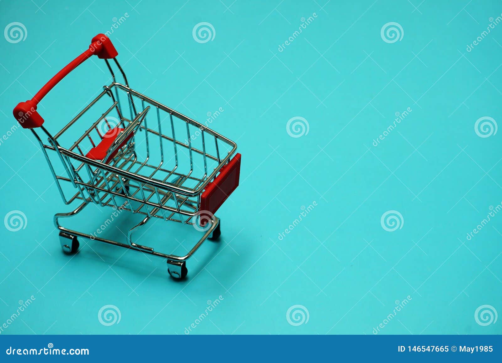 Mini Trolley Cart on Blue Background Stock Image - Image of design ...