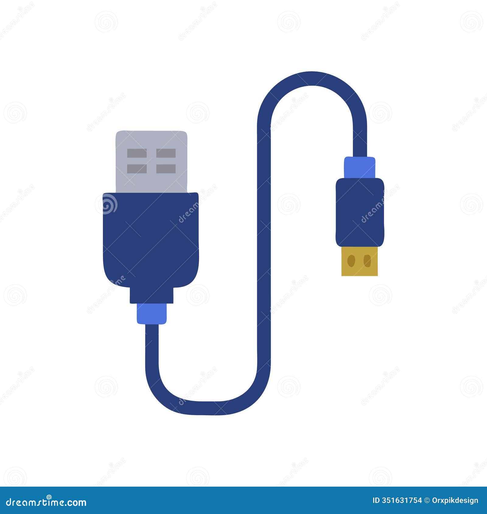 Mini USB Cable Icon for Connection Stock Illustration - Illustration of ...