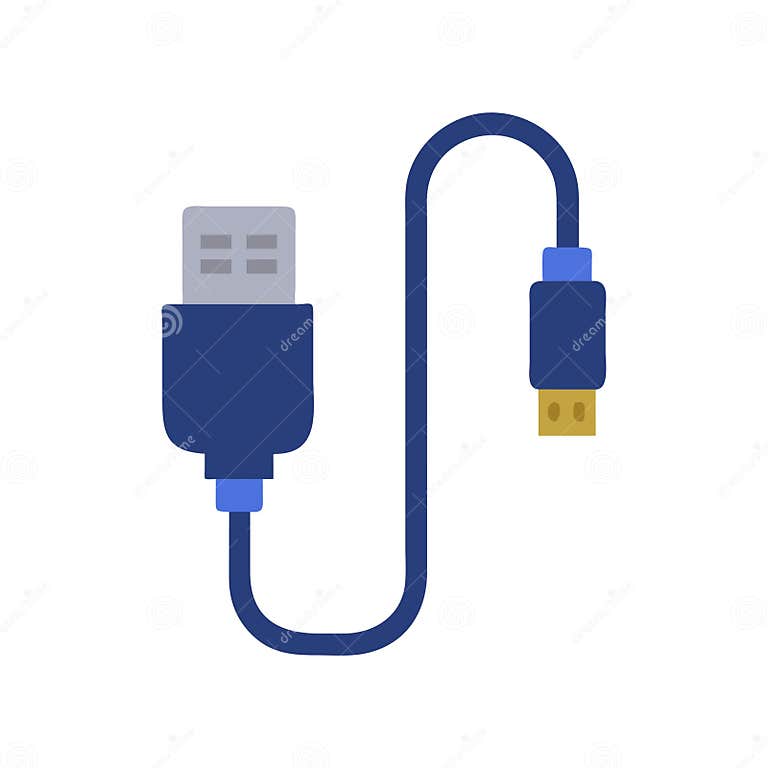 Mini USB Cable Icon for Connection Stock Illustration - Illustration of ...