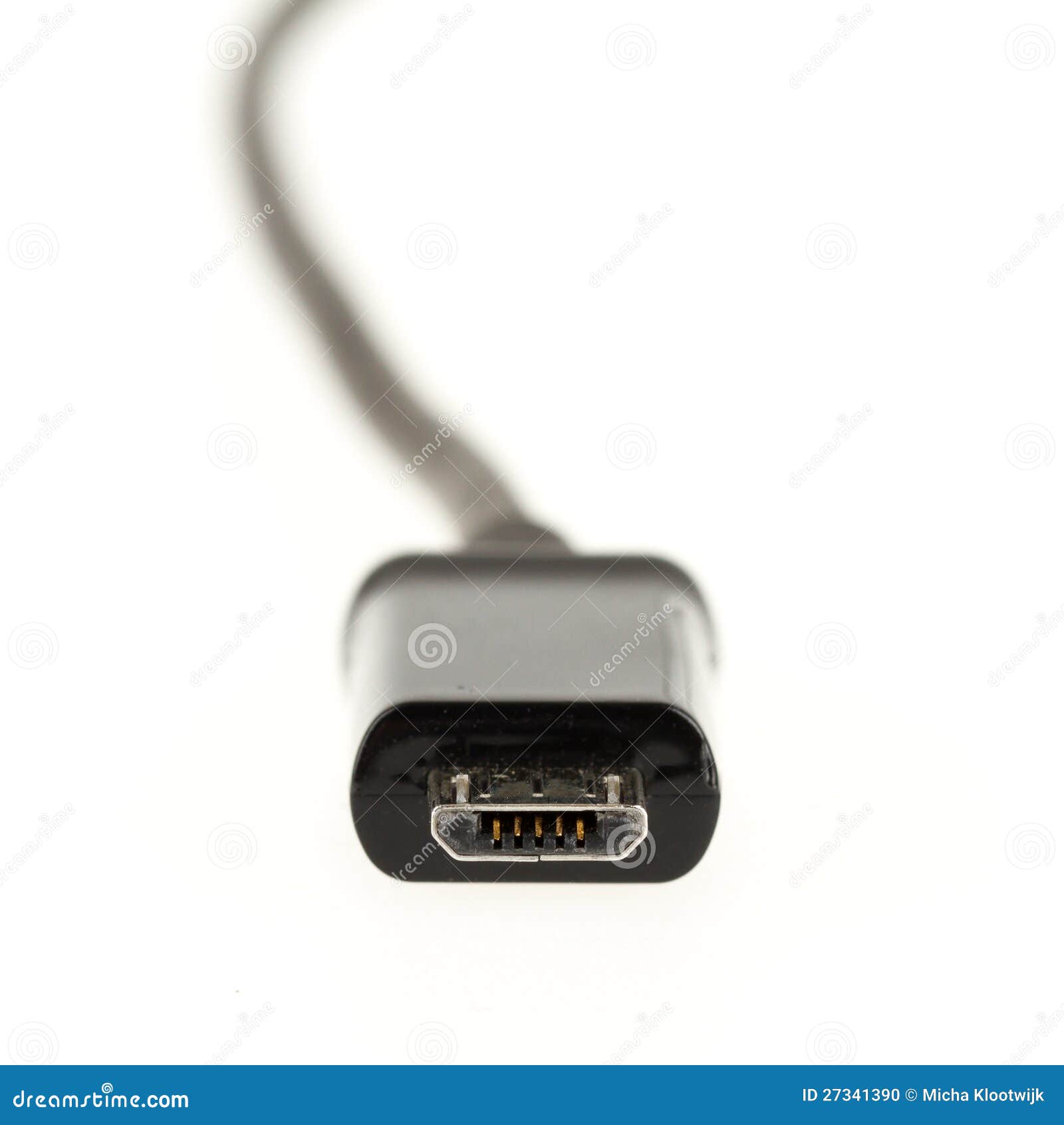 Mini USB Cable Isolated on White Stock Photo - Image of isolated, black ...