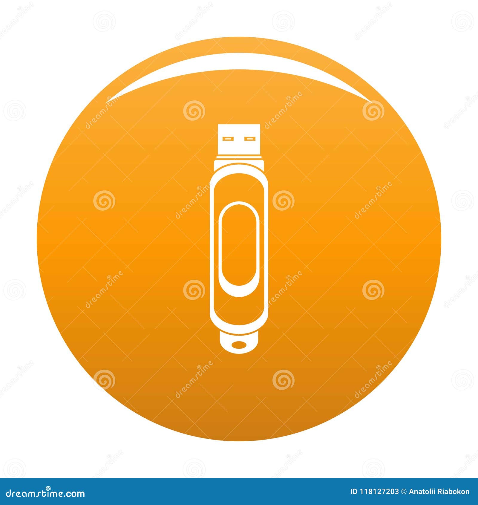Mini Usb Icon Vector Orange Stock Vector - Illustration of memory ...