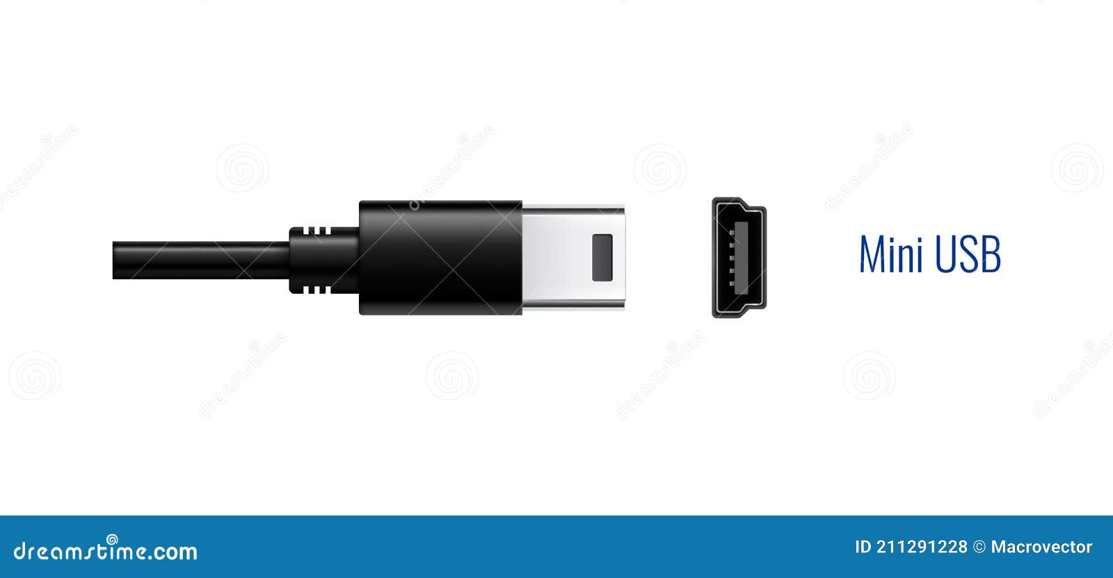 Mini USB Realistic Composition Stock Vector - Illustration of wire ...