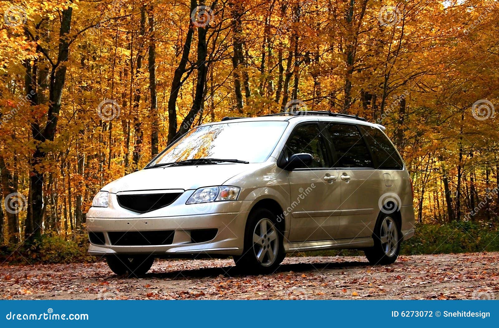 Mini Van stock photo. Image of travel, tree, orange, mini - 6273072