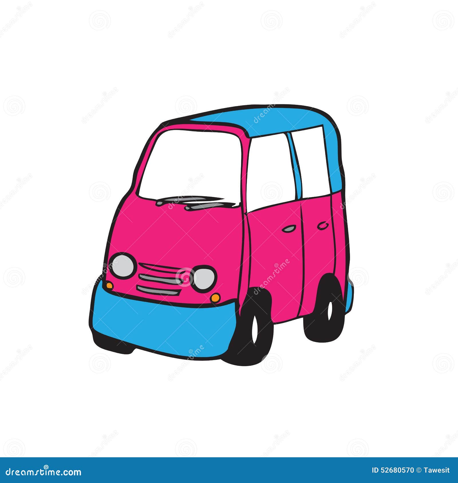Mini van stock vector. Illustration of isolated, drive - 52680570