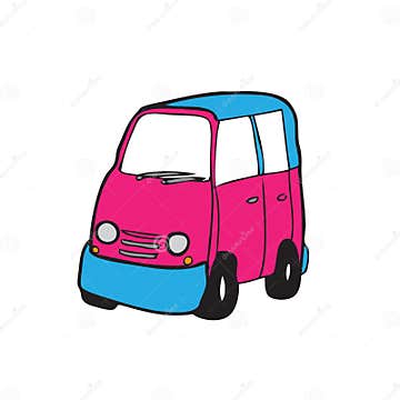 Mini van stock vector. Illustration of isolated, drive - 52680570