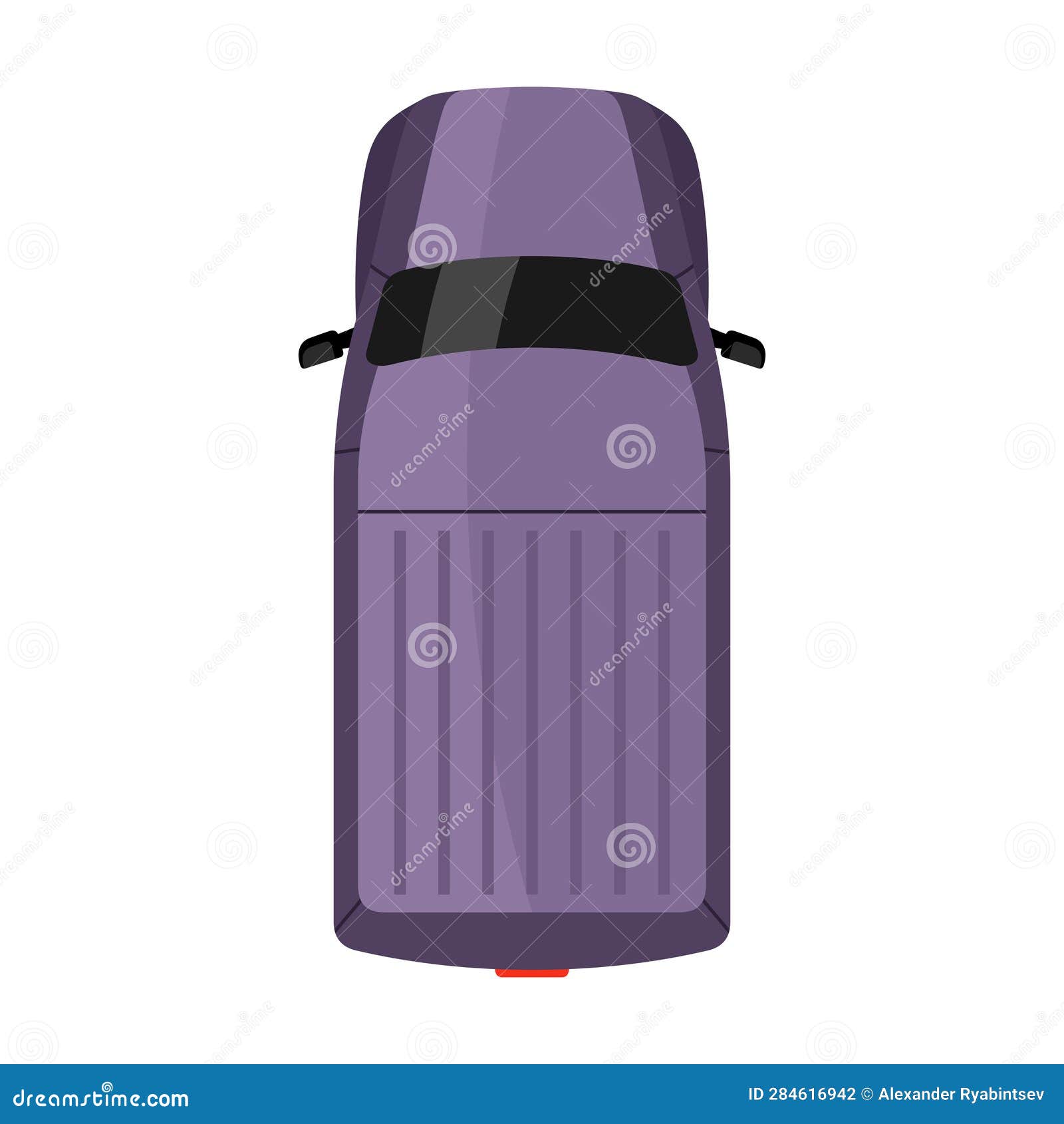 Mini Van Top View Vector Illustration. Mini Bus Illustration. Stock ...