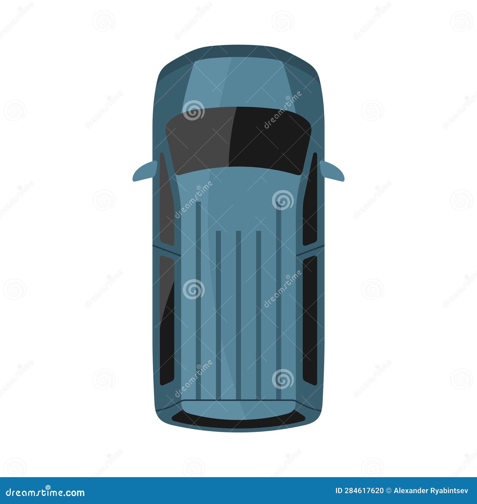 Mini Van Top View Vector Illustration. Mini Bus Illustration. Stock ...