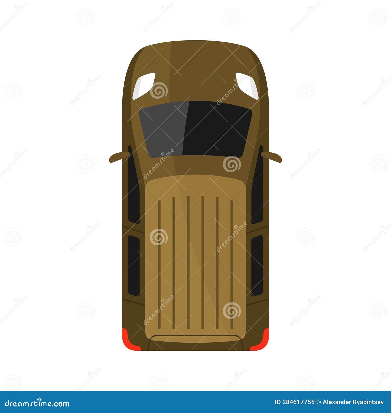 Mini Van Top View Vector Illustration. Mini Bus Illustration. Stock ...