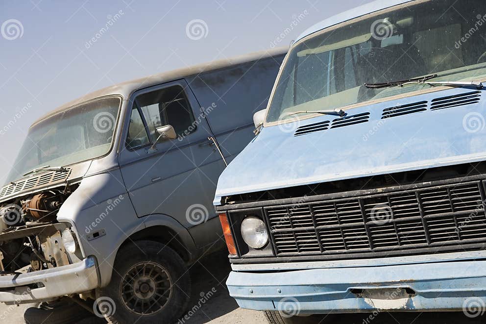 Mini Vans in Junkyard stock photo. Image of damage, junkyard - 29660312