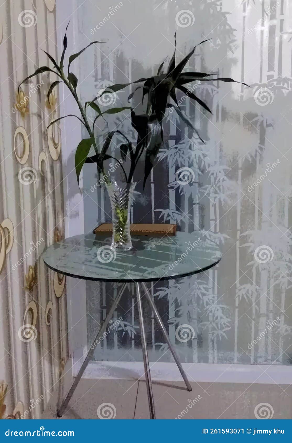 Mini vas on the table stock image. Image of glass, home - 261593071