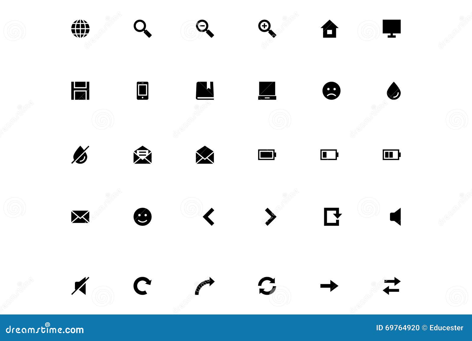 Mini Vector Icons 1 illustration stock. Illustration du moniteur - 69764920